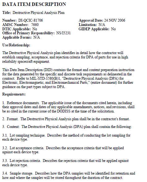 Destructive Physical Analysis Plan | SE Goldmine